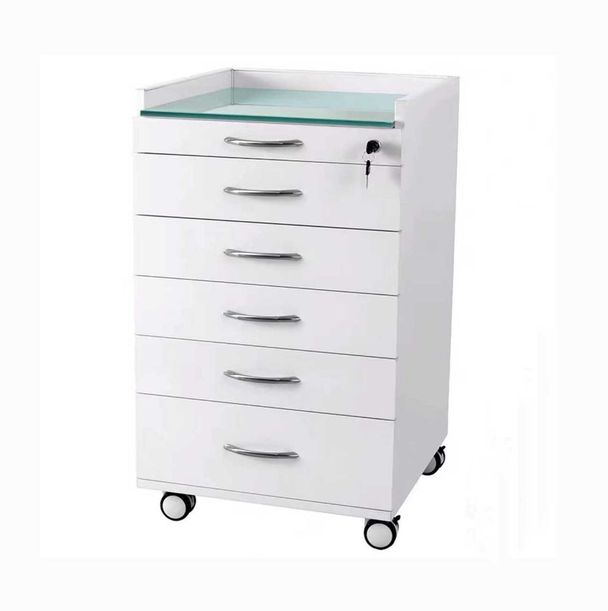 Dental Stainless Steel Mobile Cabinet Trolly 5 Drawers Blue – LJ Healthcare